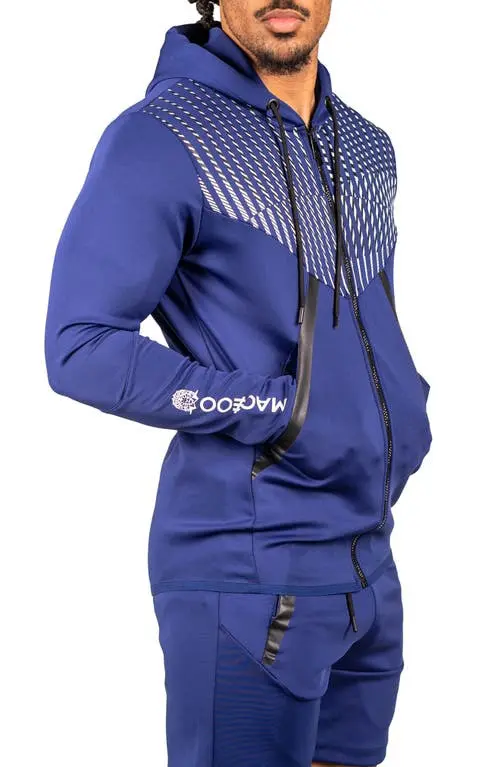 MACEOO Shield Zip Hoodie - Blue