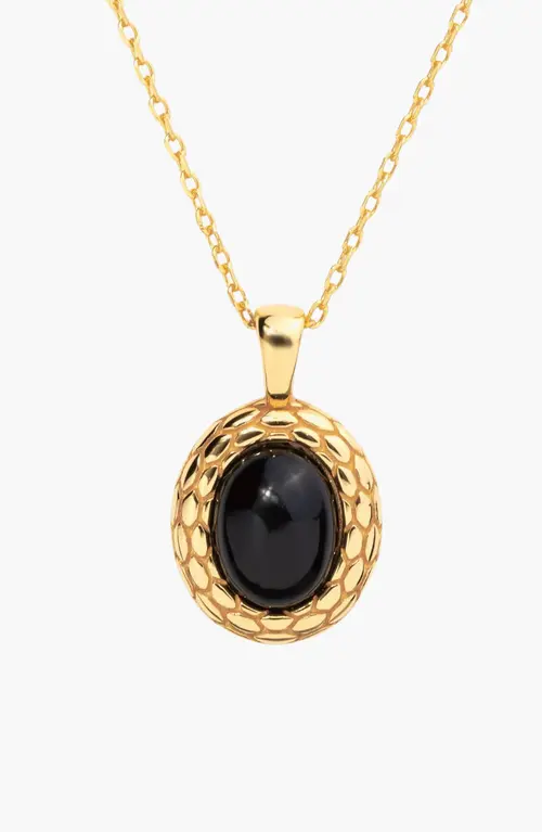 LITTLE SKY STONE Snake Onyx Pendant Necklace - Gold