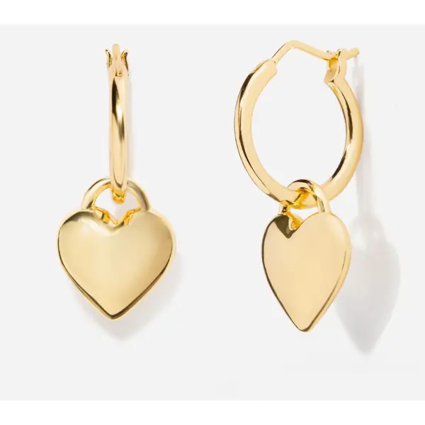 LITTLE SKY STONE Freya Puffed Heart Drop Earrings - Gold