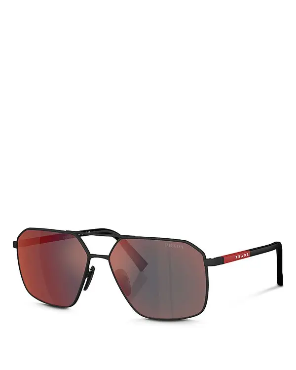 Prada Aviator Sunglasses, 60mm - Rubber Black