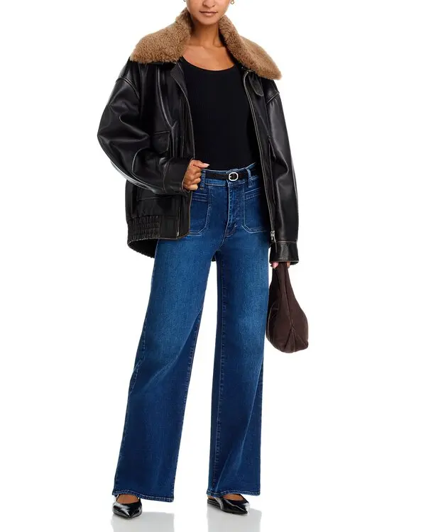 FRAME Le Slim Palazzo Modernist Pocket Jeans - Savior
