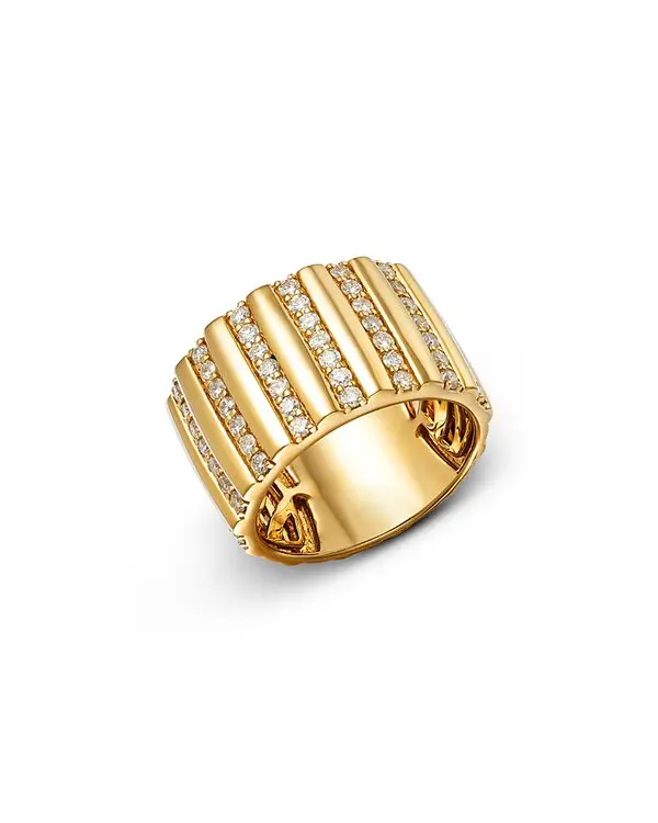 Bloomingdale'S Diamond Multirow Wide Statement Ring - Gold
