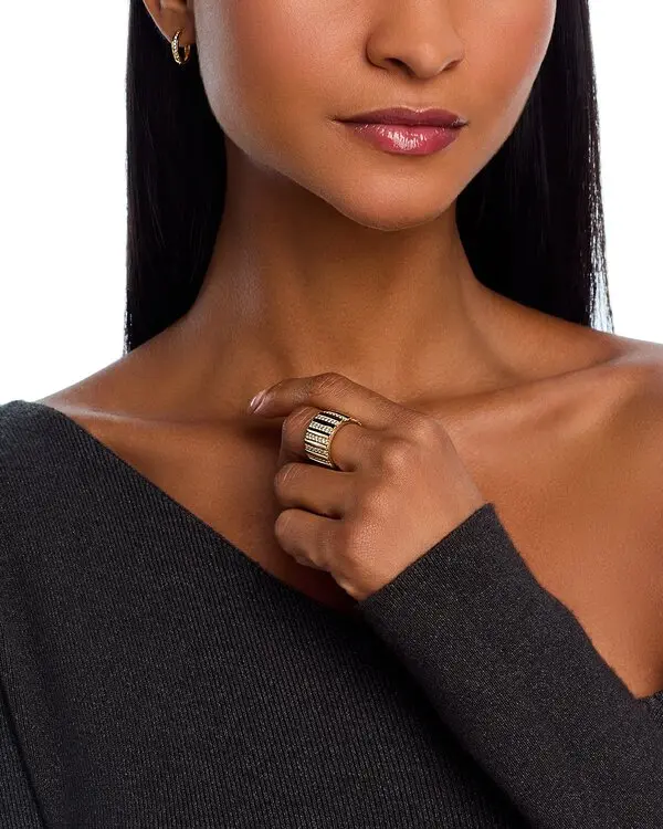Bloomingdale'S Diamond Multirow Wide Statement Ring