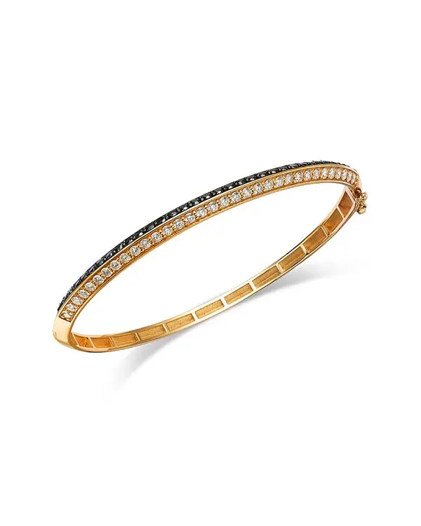 Bloomingdale'S Diamond Bangle Bracelet In 14k Yellow Gold - Black/white