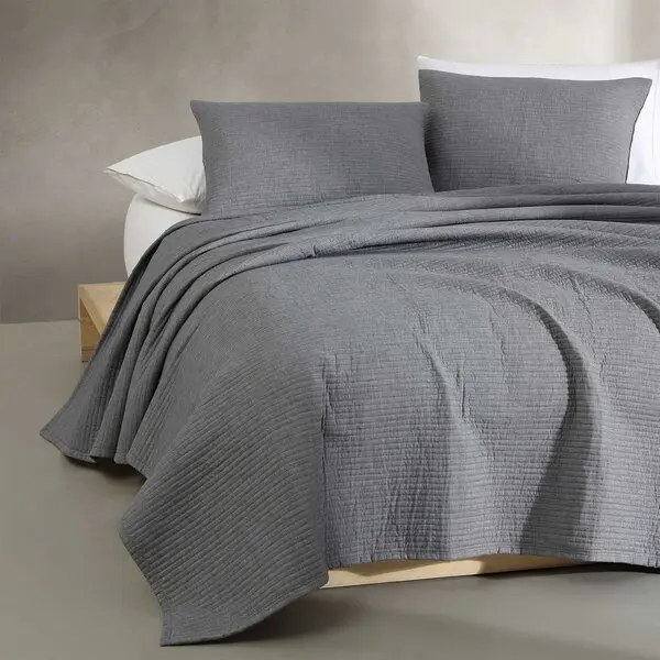 Calvin Klein Mini Channel Stitch Solid 3 Piece Quilt Set, King