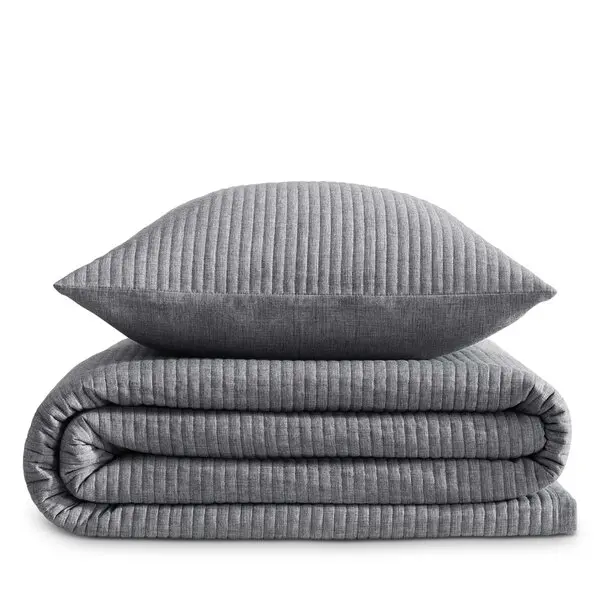 Calvin Klein Mini Channel Stitch Solid 3 Piece Quilt Set, King