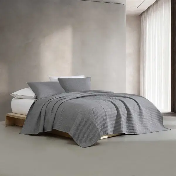 Calvin Klein Mini Channel Stitch Solid 3 Piece Quilt Set, King