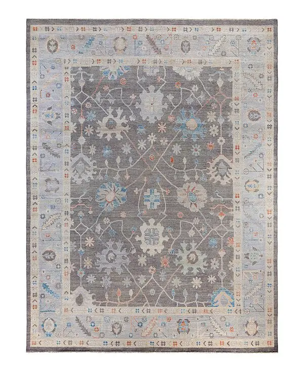Bloomingdale'S Colorful Oushak M1945 Area Rug, 8'9 X 11'8 - Gray