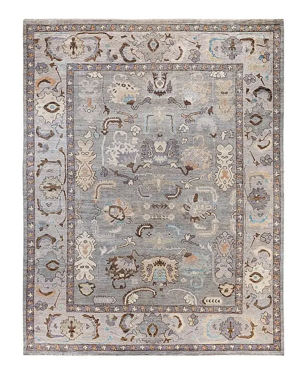 Bloomingdale'S Colorful Oushak M1945 Area Rug, 9' X 11'7 - Gray