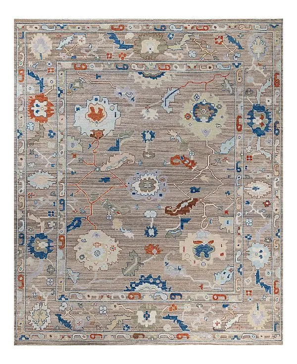 Bloomingdale'S Colorful Oushak M1945 Area Rug, 8'2 X 9'9 - Beige