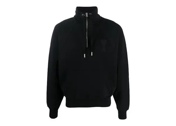 AMI Paris De Coeur Halfzip Boxy Fit Sweatshirt
