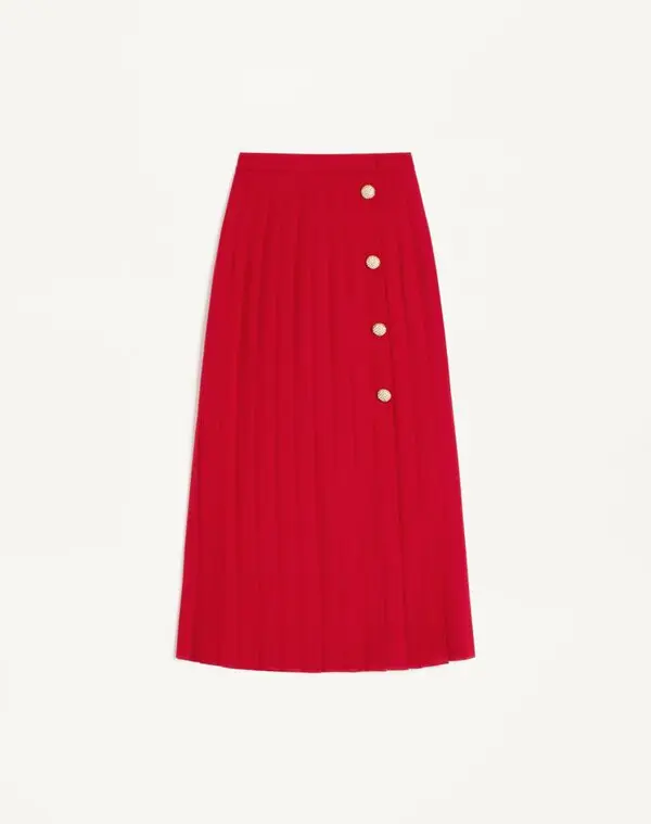 Valentino Garavani Georgette Midi Skirt With Jewel Buttons - Paris