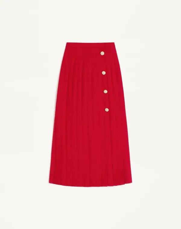 Valentino Garavani Georgette Midi Skirt With Jewel Buttons - Paris