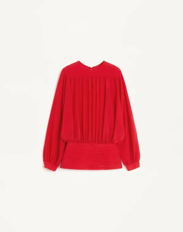 Valentino Garavani Light Georgette Top With Wide Sleeves - Paris