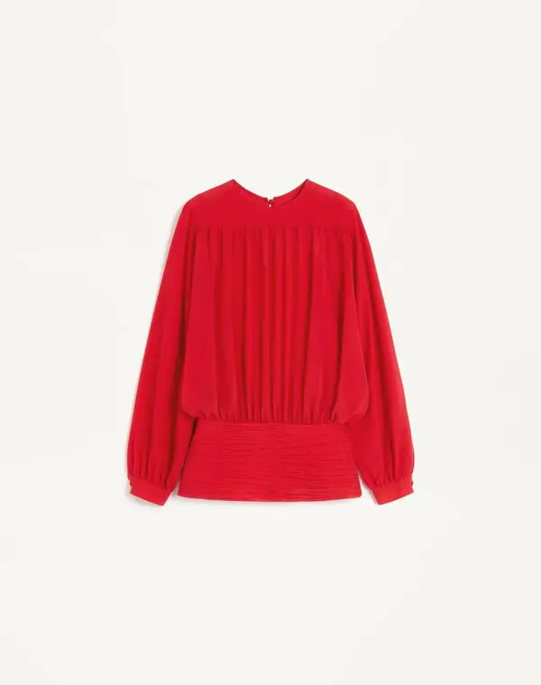 Valentino Garavani Light Georgette Top With Wide Sleeves - Paris