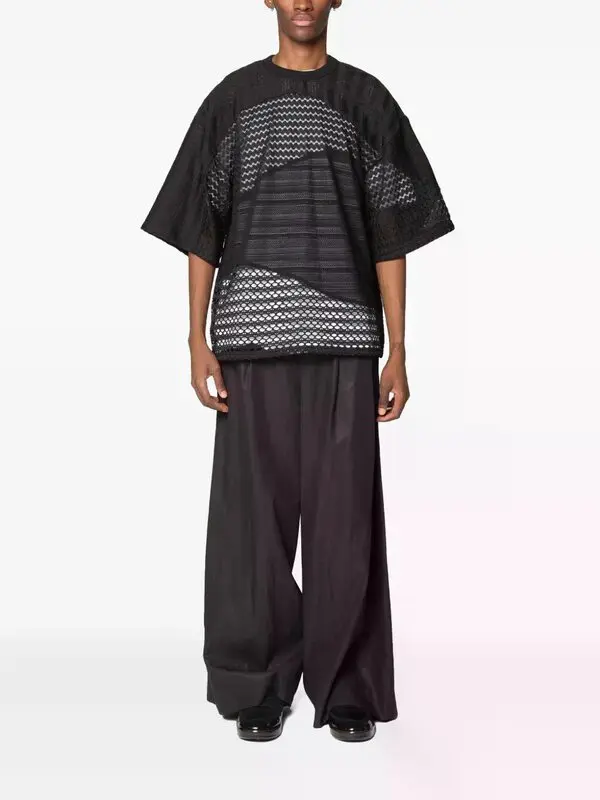 YOSHIOKUBO Wave Various Lace T-shirt - Black