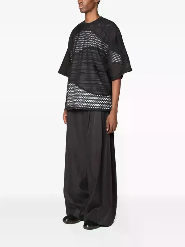 YOSHIOKUBO Wave Various Lace T-shirt - Black