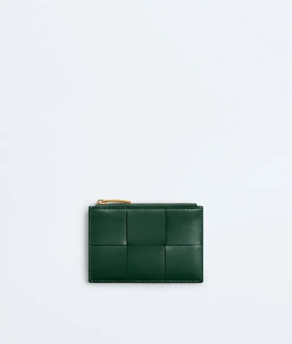 Bottega Veneta Cassette Zipped Card Case - Emerald Green