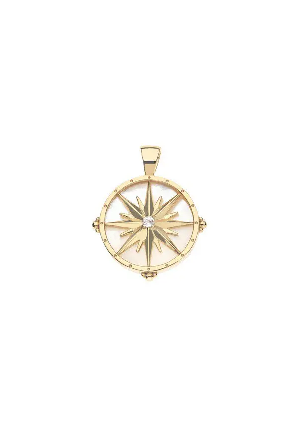 JANE WIN Forever Guiding Star Mother Of Pearl Pendant - Gold