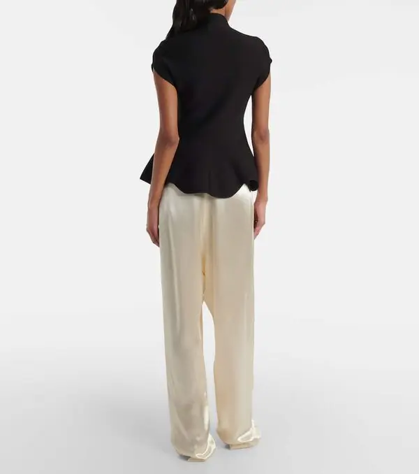 Khaite Andra Peplum Top - Black