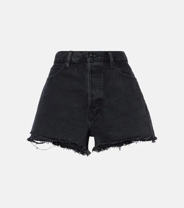 FRAME Frayed Denim Shorts - Black