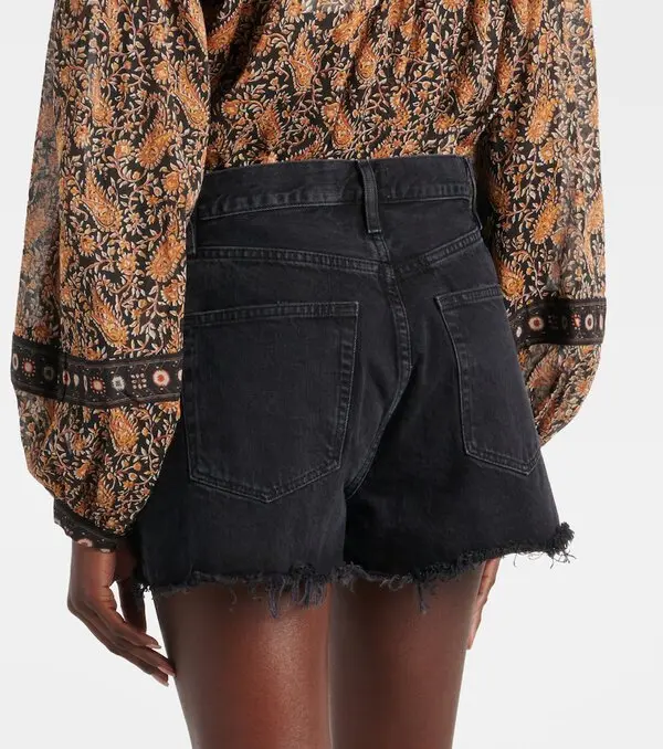 FRAME Frayed Denim Shorts - Black