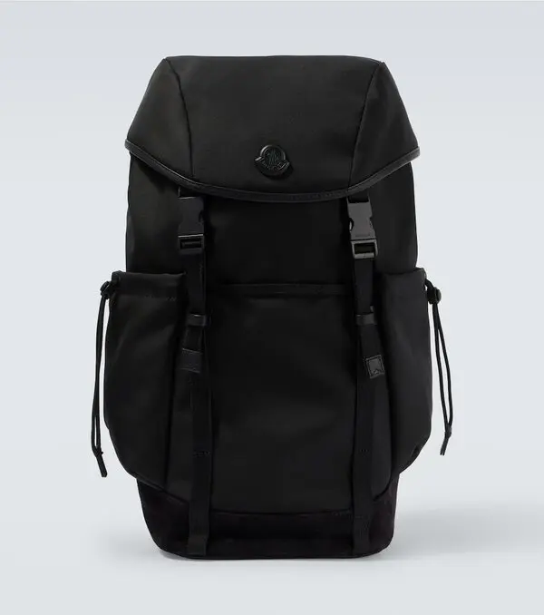 Moncler Leather-trimmed Backpack - Black