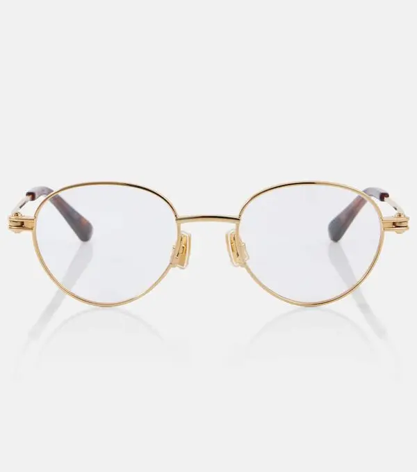 Bottega Veneta Round Frame Glasses - Gold