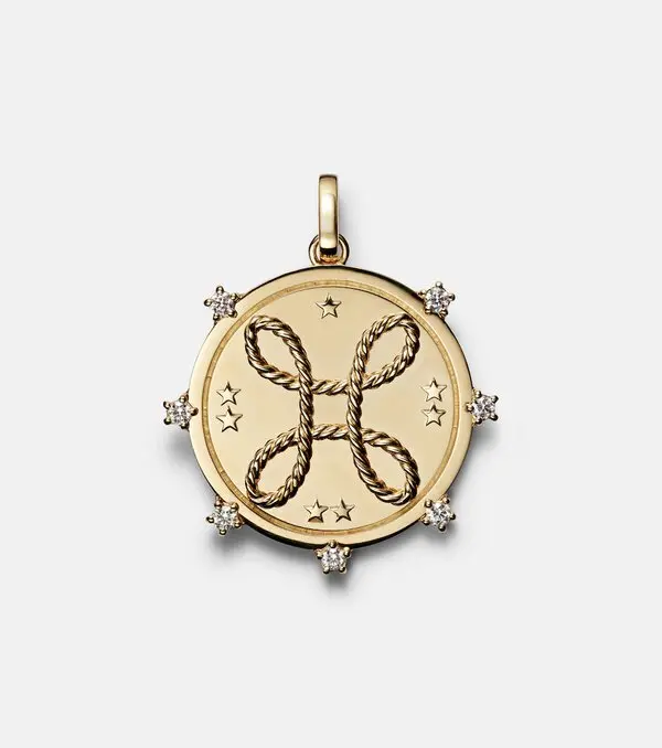 FOUNDRAE Love 18kt Pendant With Diamonds - Gold