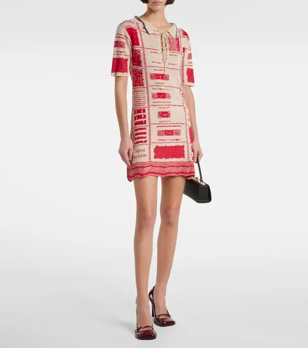VIVIENNE WESTWOOD Checked Hemp And Cotton Minidress