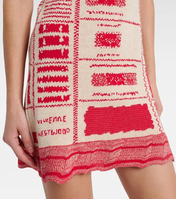 VIVIENNE WESTWOOD Checked Hemp And Cotton Minidress