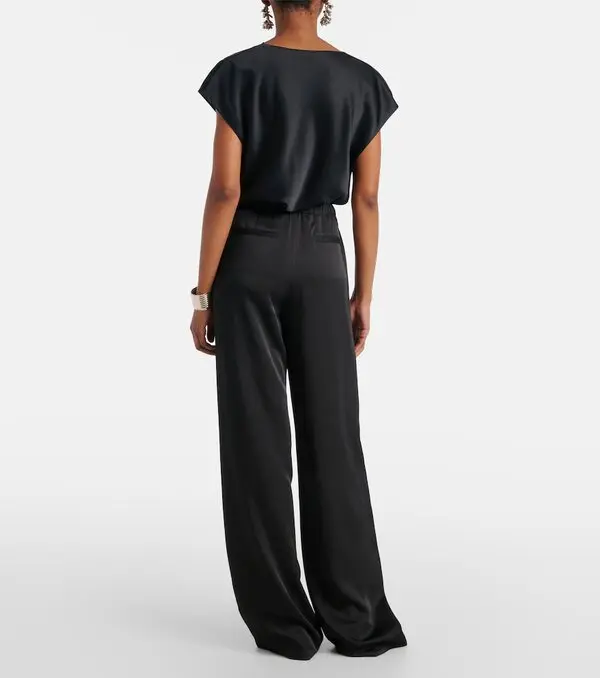 Vince Mid-rise Wide-leg Pants - Black