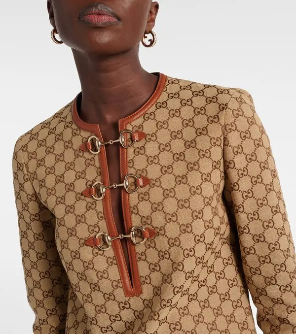 Gucci Horsebit Gg Canvas Mini Dress