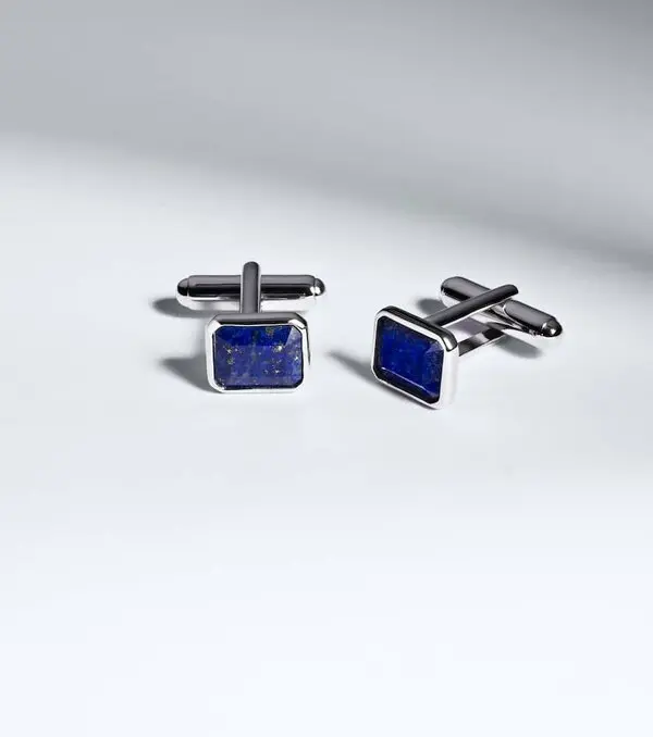 Mateo Sterling Cufflinks With Lapis Lazuli