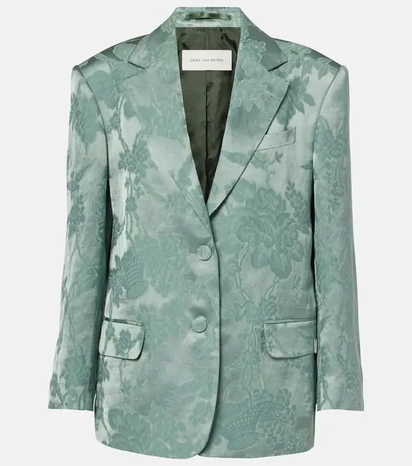 Dries Van Noten Linen-blend Jacquard Blazer