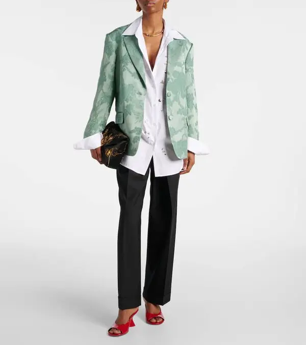 Dries Van Noten Linen-blend Jacquard Blazer