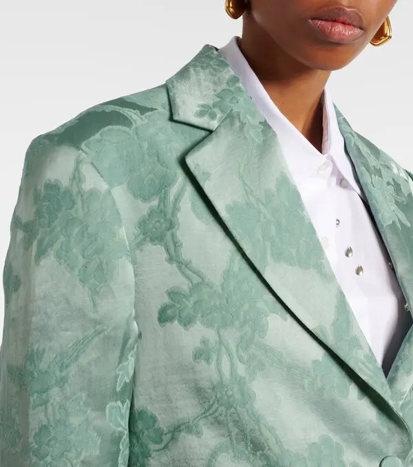 Dries Van Noten Linen-blend Jacquard Blazer