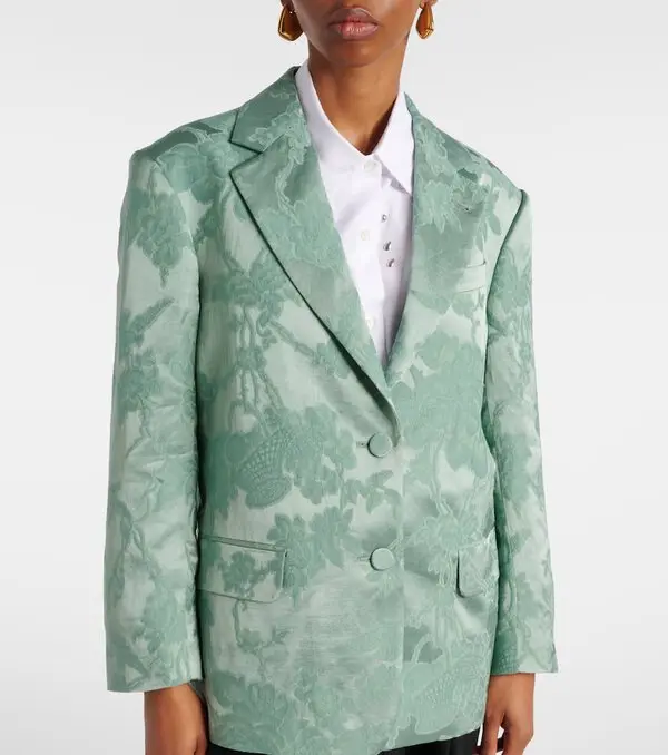 Dries Van Noten Linen-blend Jacquard Blazer