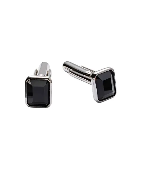 Mateo Sterling Cufflinks With Onyx - Silver