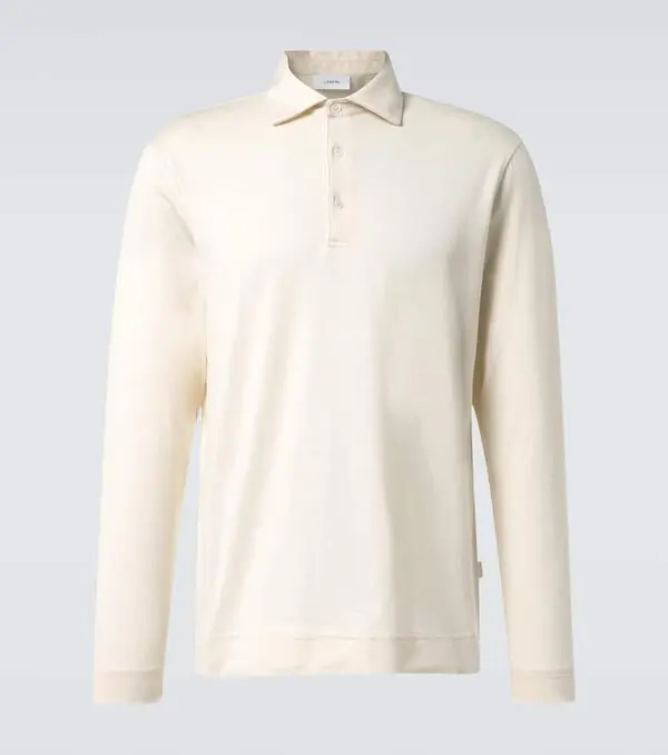 LARDINI Cotton And Silk Polo Sweater - Beige