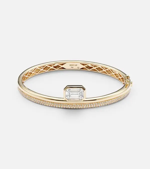 Shay Jewelry Floating 18kt And Diamond Bangle - Gold