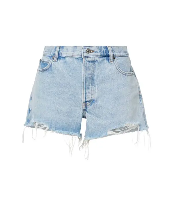 FRAME The Hang Mid-rise Denim Shorts - Blue