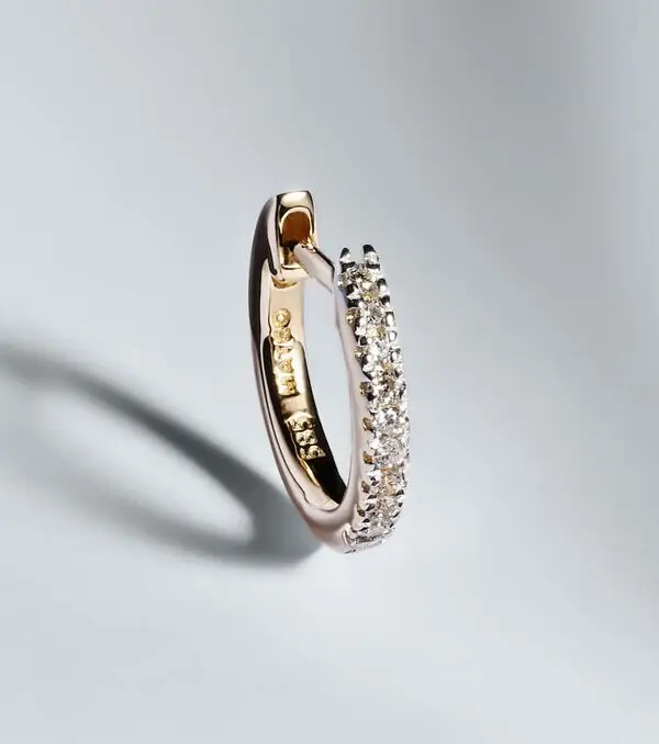Mateo 14kt Single Hoop Earring With Diamonds