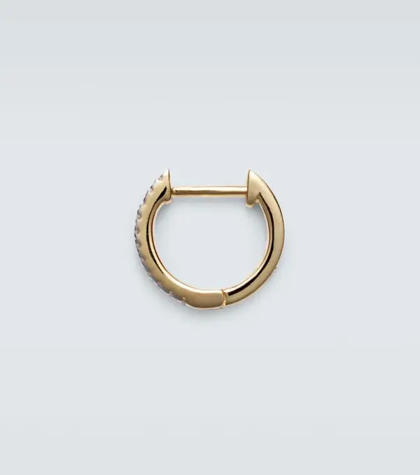 Mateo 14kt Single Hoop Earring With Diamonds