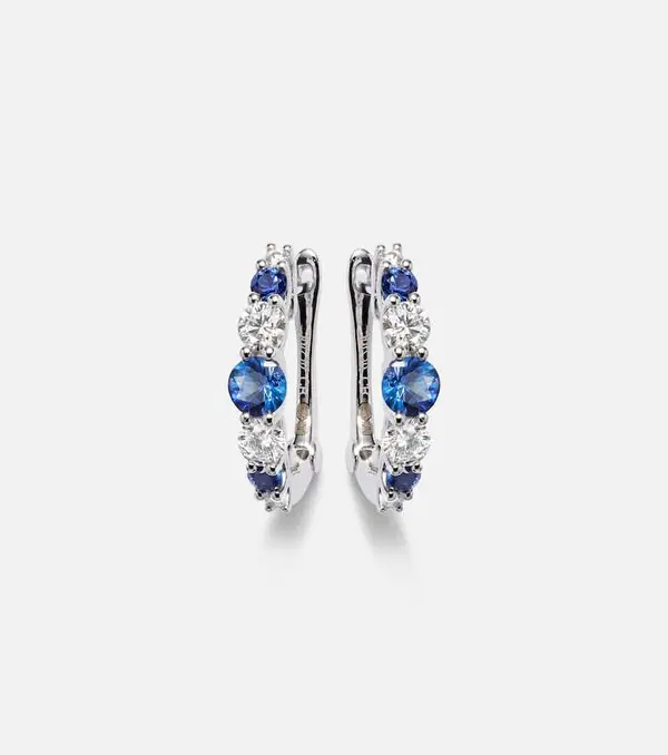 BUCHERER FINE JEWELLERY Classics Sapphire And Diamond Hoop Earrings - Silver