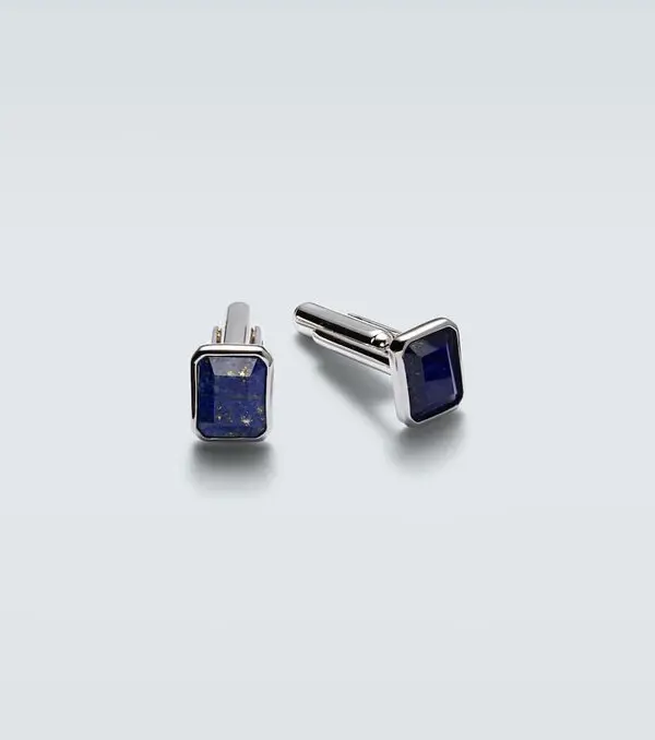 Mateo Sterling Cufflinks With Lapis Lazuli - Silver