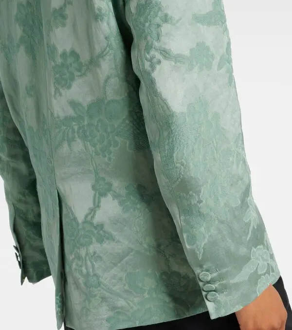 Dries Van Noten Linen-blend Jacquard Blazer