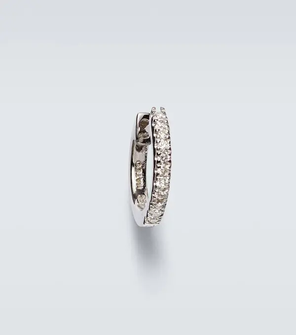 Mateo 14kt White Gold Single Earring With Diamonds - Silver