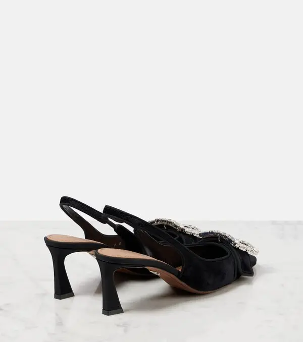 Dolce & Gabbana Embellished Velvet Slingback Pumps