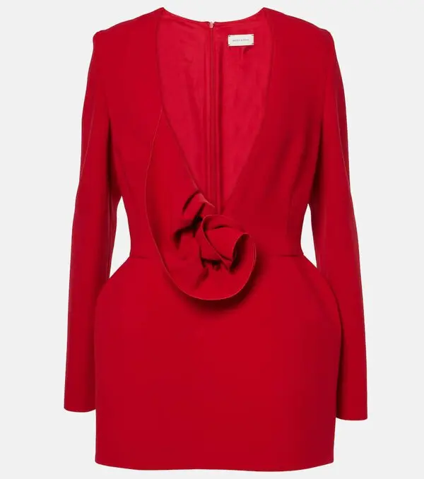 Magda Butrym Floral-applique Wool-blend Minidress